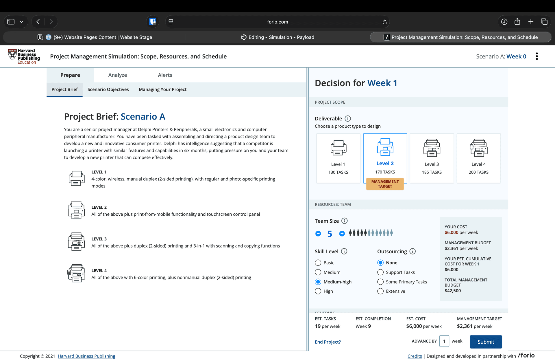 Project Management Simulation